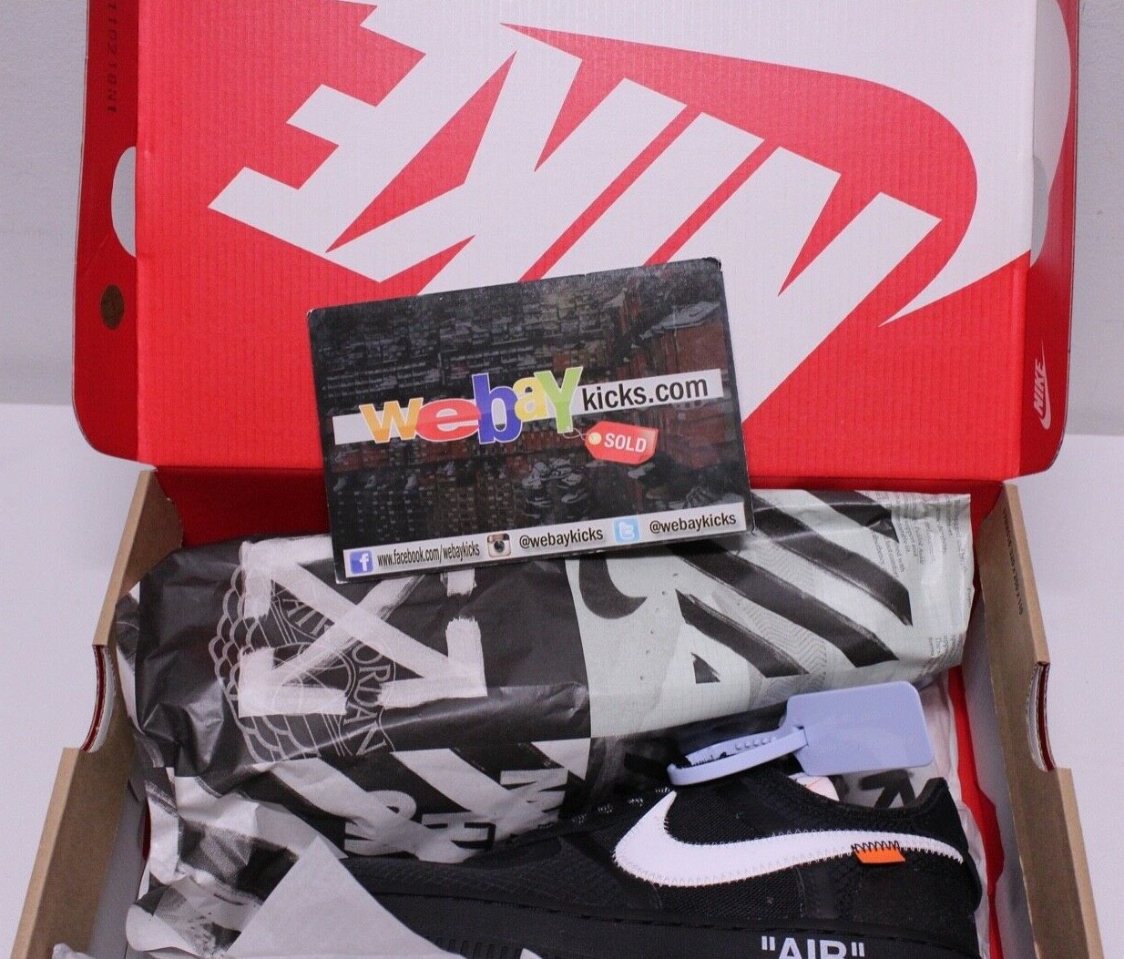 Nike Air Force 1 x Off White AF1 Black Gray Virgil Sneakers Men's 4-7 ...