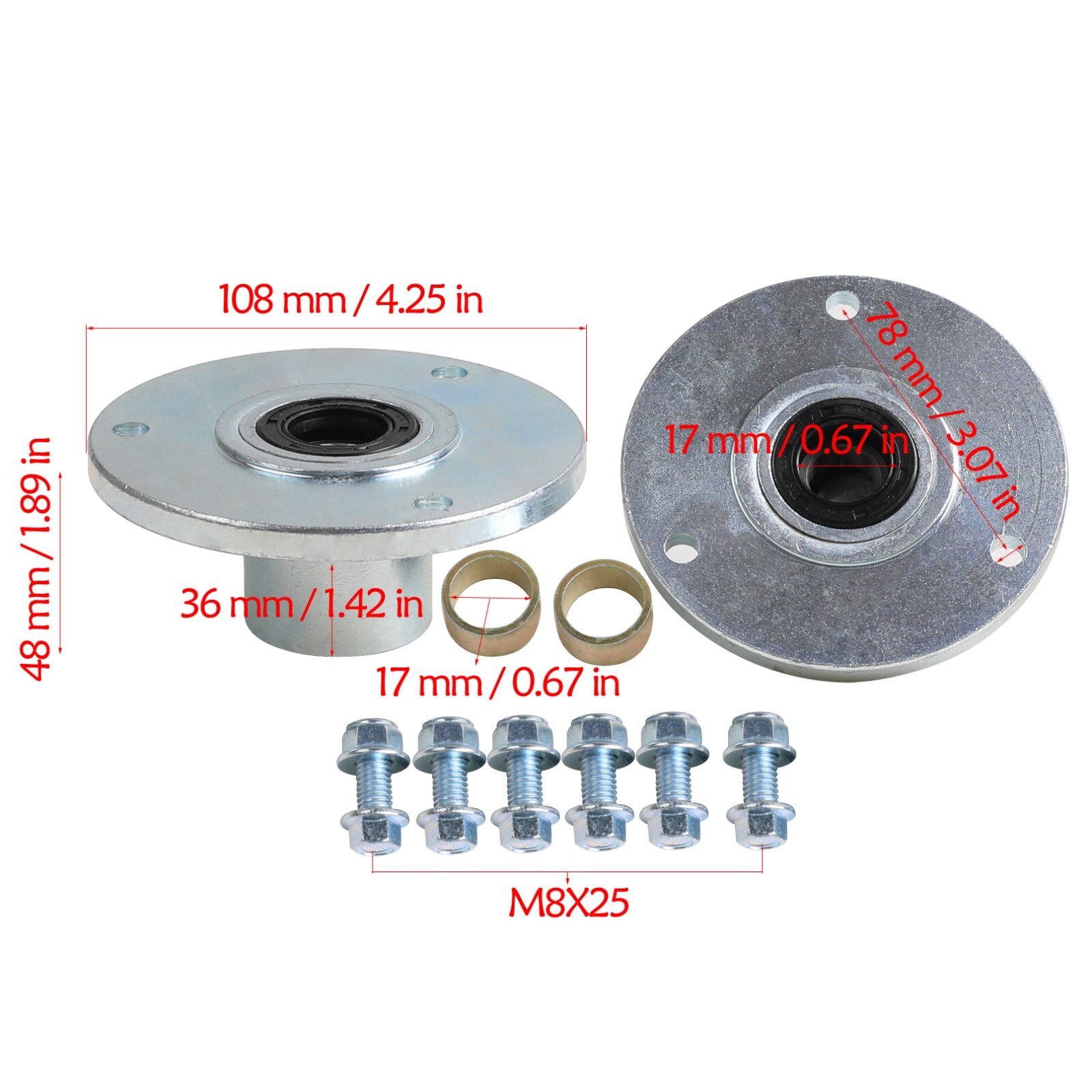 Front Rear Wheel Hub Steering Spindle Knuckle for ATV Quad 4Wheeler ...