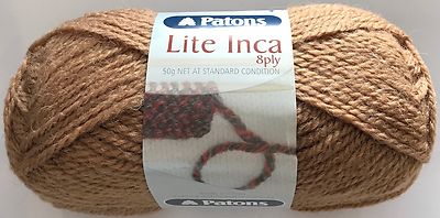 Patons Lite Inca Biscuit #110 8ply - 50% Wool 20% Alpaca - 50g Balls $5 ...