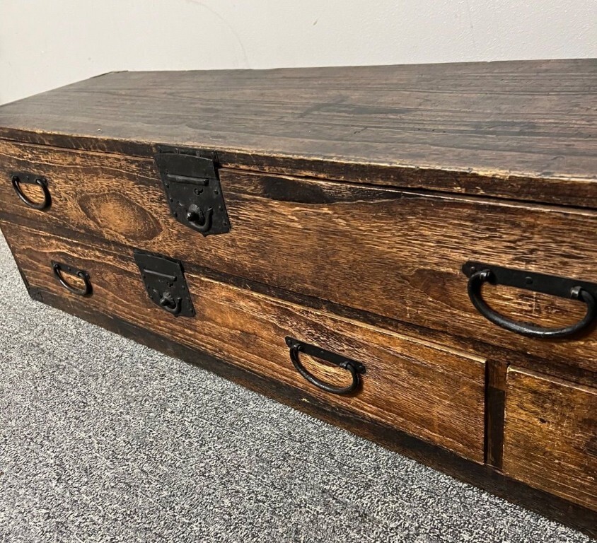 Japanese Antiques KATANA-TANSU Sword-Chest EDO-era Vintage JIDAI chest ...