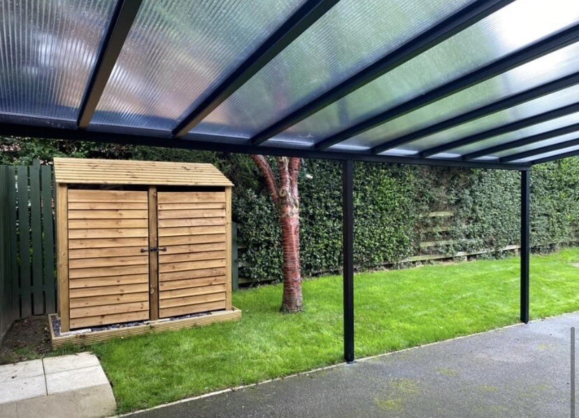 carport shelter Lean To Veranda Smoking Area 3x3 Man cave | eBay UK