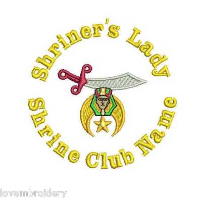 Shriner's Lady Masonic Shriner Club emblem Embroidered LADIES Women ...