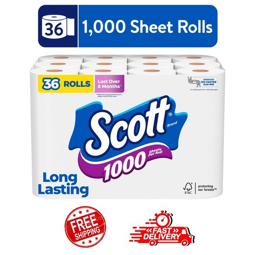 Scott 1000 Toilet Paper, 36 Rolls, 1,000 Sheets per Roll | eBay