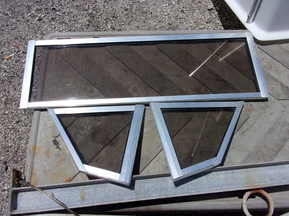 Marine boat Windshield aluminum frame with adjustable side wings tinted ...