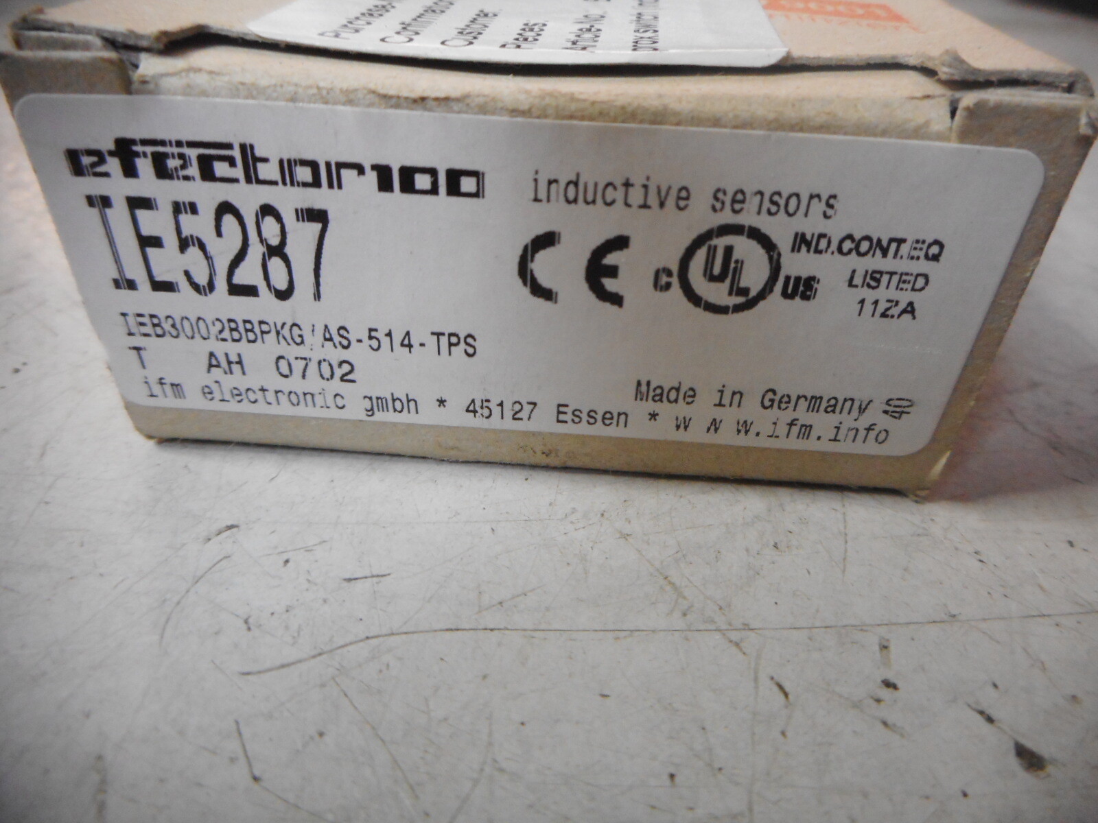 IFM EFFECTOR -- INDUCTIVE SENSOR SENSING RANGE: 2MM Sense N/O PNP ...