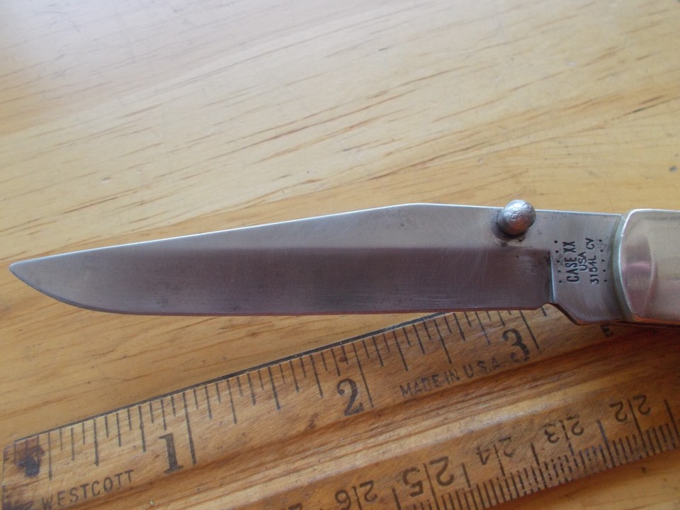 Case XX Yellow Synthetic Trapper Lock 3154L Knife RARE Estate Find No ...