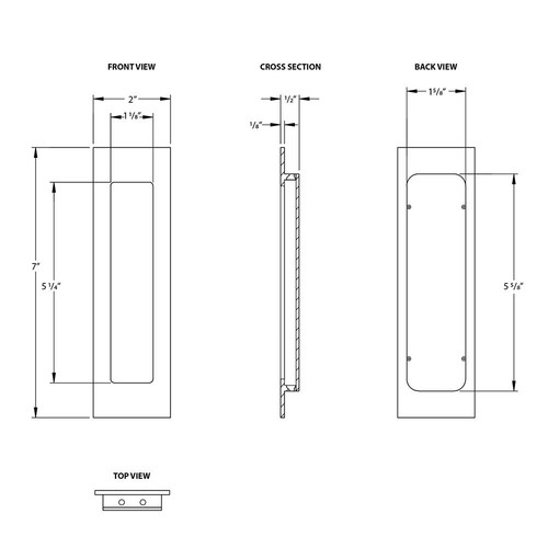 Emtek 220307-US19 Modern Rectangular Flush Pull In Flat Black | eBay