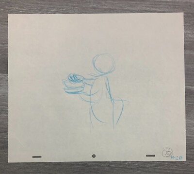 DONALD DUCK 12.5x10.5" Blue Pencil Animation Rough by Len Simon 73 H-2D ...