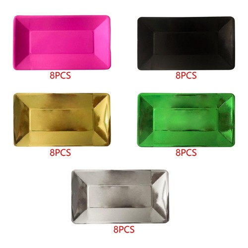 8 x Disposable Foil Plates, Rectangular Paper Plates for Dinner, Baking ...