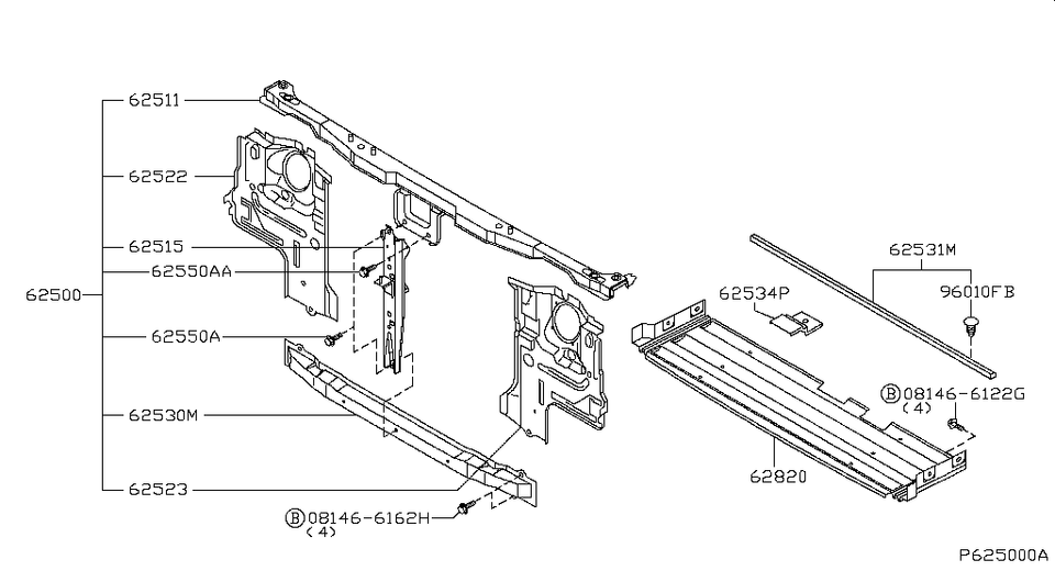 NISSAN Genuine OEM SUPPORT ASSEMBLY-RADIATOR CORE D22 NISSAN TRUCK62530 ...