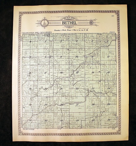 1913 Plat Map Bethel Township Mc Donough County Illinois | eBay