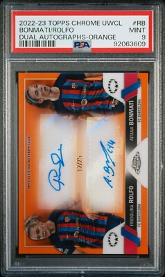 2022-23 TOPPS CHROME WOMEN'S UEFA BONMATI / ROLFO ORANGE DUAL AUTO 12/ ...