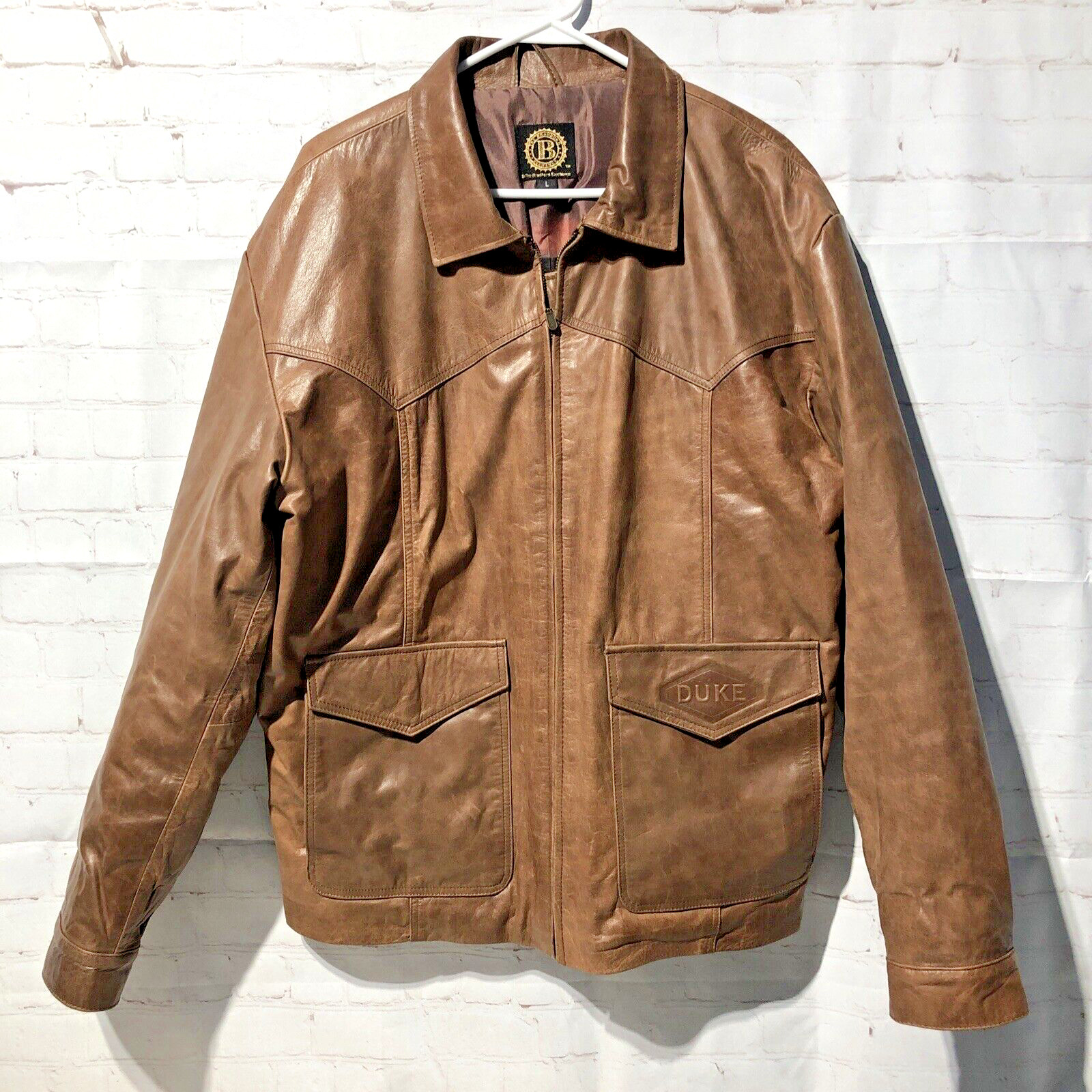 John Wayne, “The Duke” Men's Genuine Leather Jacket B… - Gem