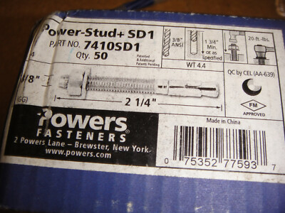 1 Box of Powers-Stud+SD1 Part # 7410SD1 Power Fasteners | eBay