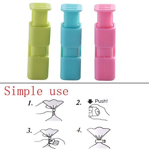 12 Pcs Bag Clips Squeeze and Lock Bread Bag Clips for Food Storage Bags ...
