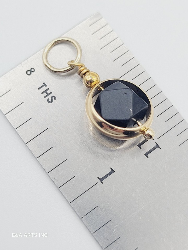 Azabache Real 7mm Bead 3mm Con Aro De 12mm Dije Lleno De Oro | eBay