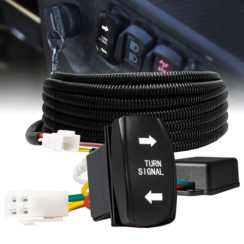 UTV/ATV Turn Signal Kit w/ SPDT Rocker Switch; Street-Legal Universal ...