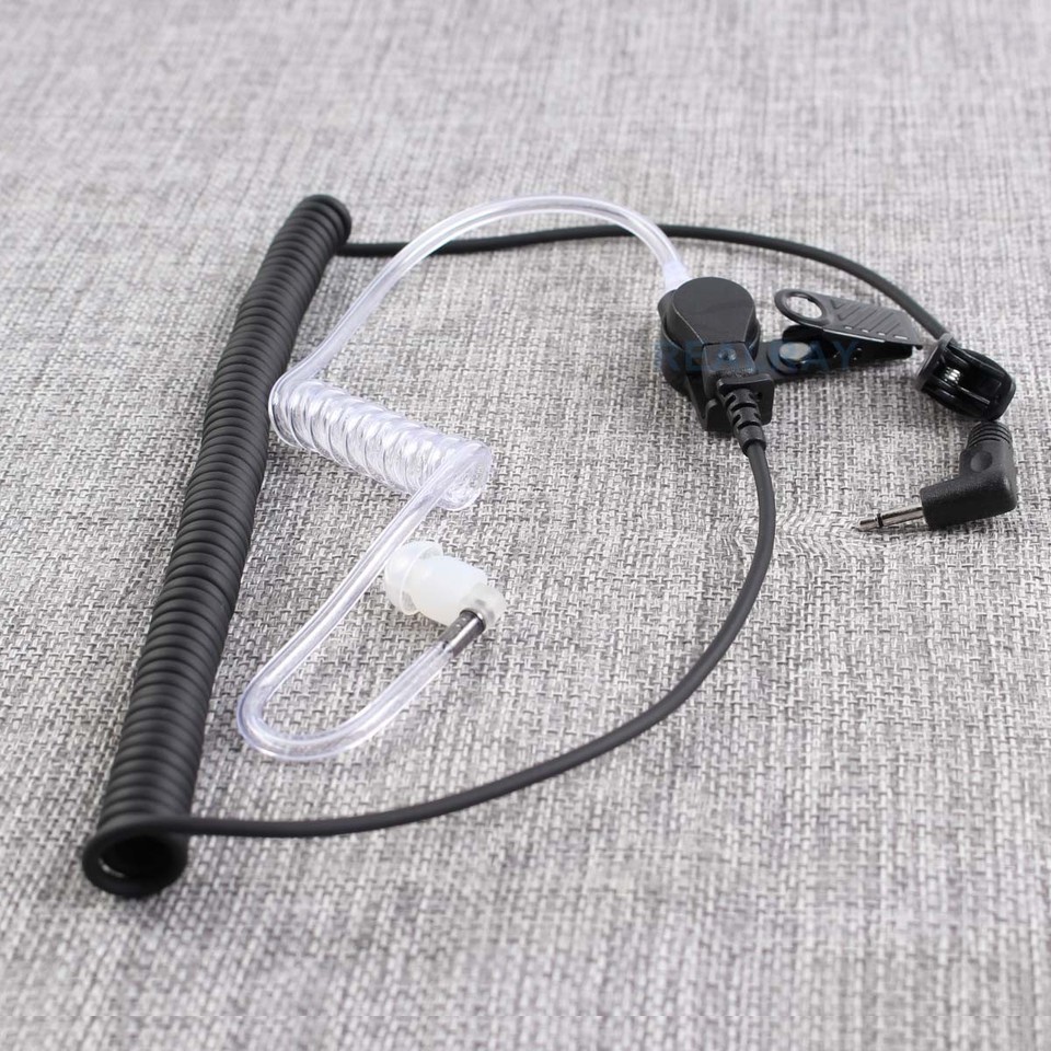2.5mm Earpiece Headset W/ Coiled Tube For Harris Police Radio XG25 XG75 ...