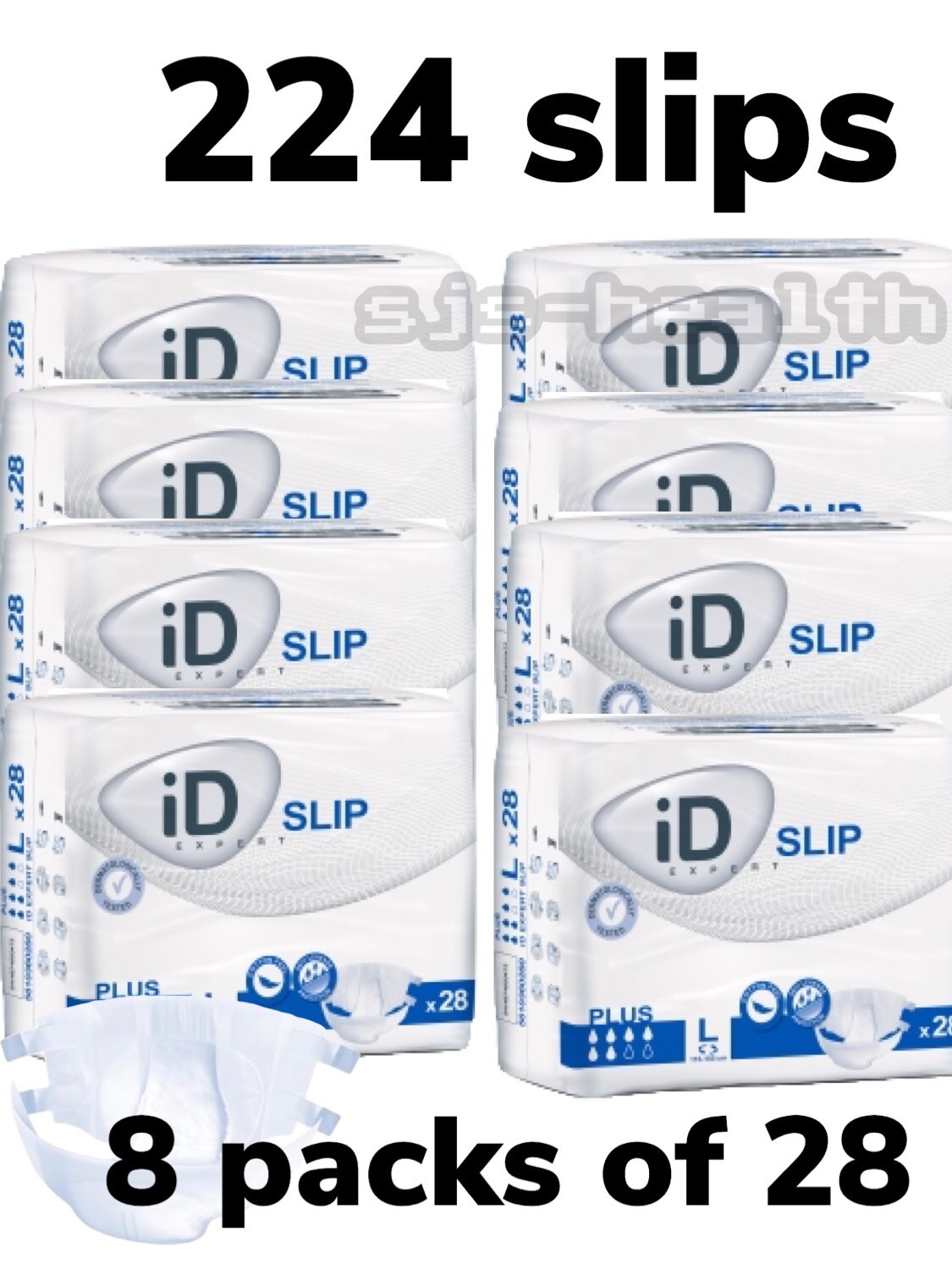 iD Expert Slip Plus - Large Case Saver 8 Packs of 28 Incontinence Adult ...