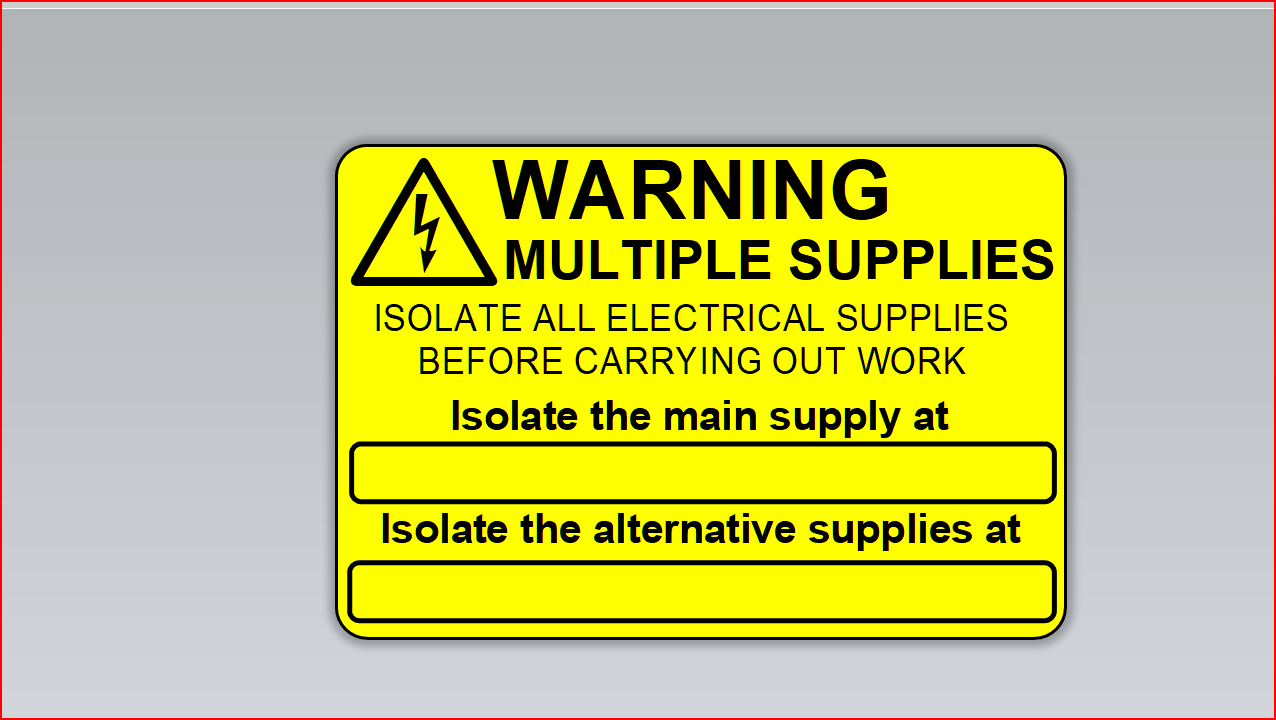 Warning Multiple Supplies Electrical Safety Labels | eBay UK