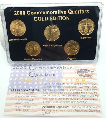 2000 Commemorative Quarters Set Gold Edition | eBay