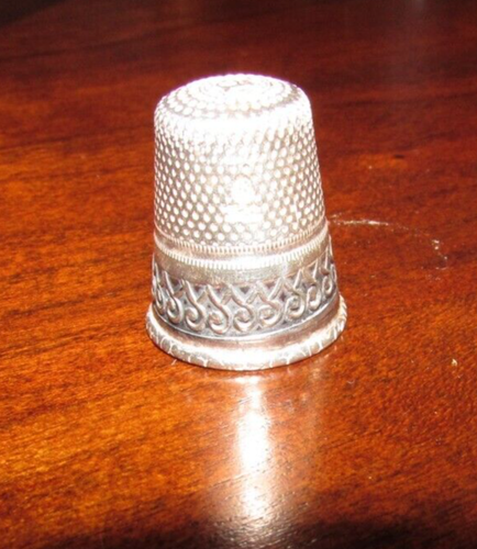 Antique German Sterling Silver Sewing Thimble Marked P on Top 3.36g ...