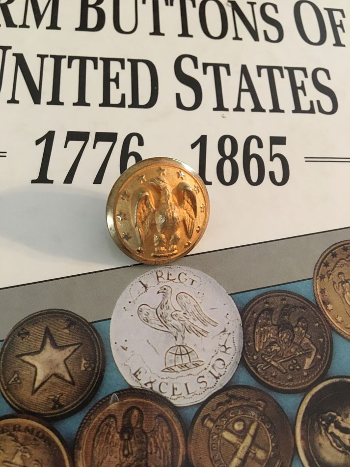 CIVIL WAR CONFEDERATE STAFF OFFICERS EAGLE COAT BUTTON UNDUG 11 STARS ...