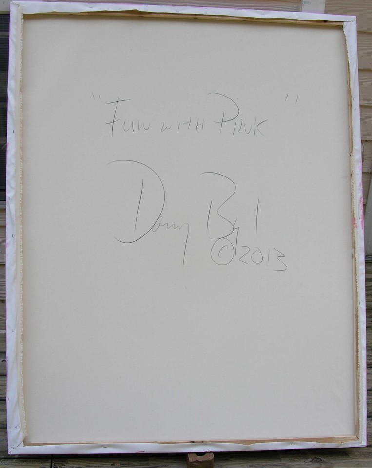 Pink ABSTRACT Original Art PAINTING Artist DAN BYL Acrylic Huge 60 ...