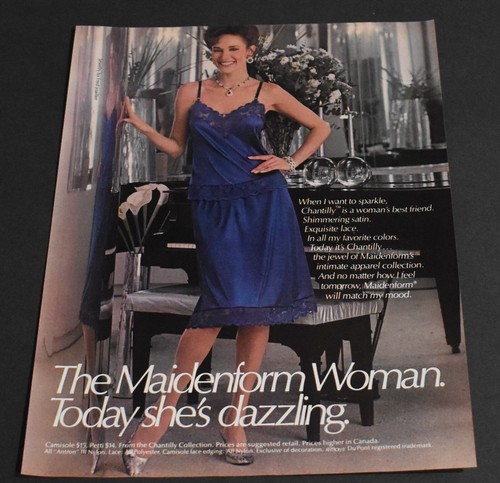 1985 Print Ad Sexy Heels Long Legs Fashion Lady Brunette Maidenform Bra ...
