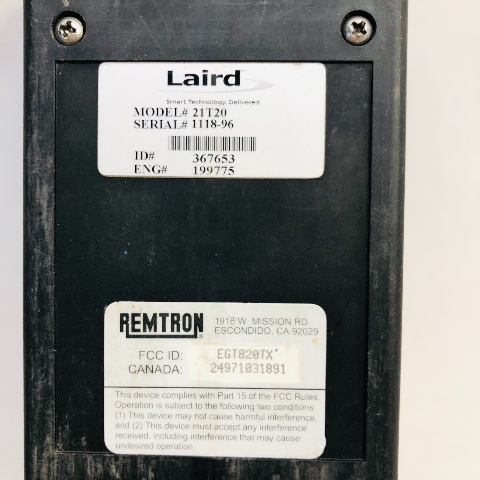 LAIRD REMTRON COMMAND PRO 25T20 CRANE REMOTE CONTROL (TRANSMITTER) | eBay
