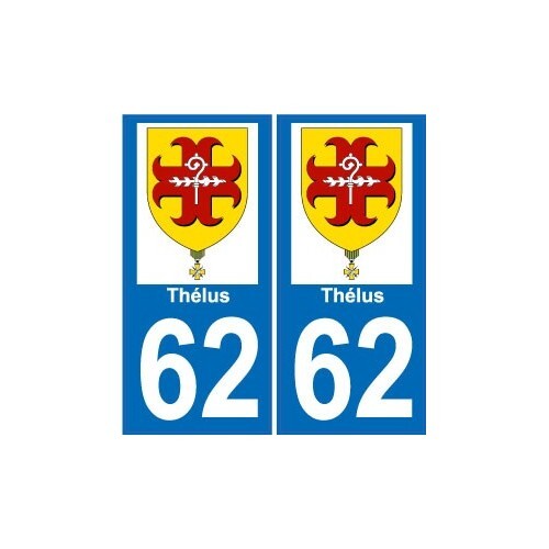 62 Thélus blason Logo 2 autocollant plaque stickers ville | eBay