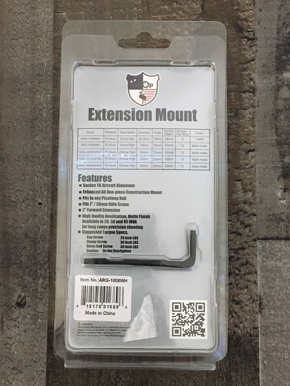 CCOP 25.4mm Scope Extension Mount for Picatinny Rail ARG-1008WH ...