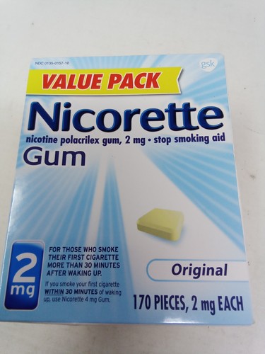 Nicorette 2mg Stop Smoking Aid Nicotine Gum, Original - 170 Count exp ...