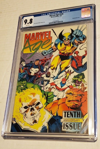 MARVEL AGE # 120 CGC 9.8 NM MARVEL 1993 10TH ANNIVERSARY ISSUE ...