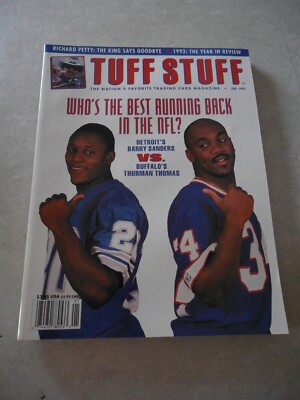 TUFF STUFF Magazine, JANUARY 1993, BARRY SANDERS VS. THURMAN THOMAS ...