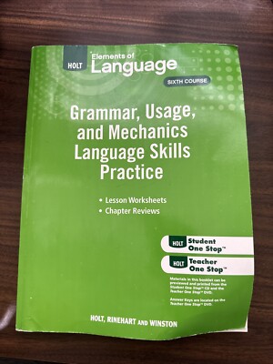 Elements of Language: Grammar Usage and Mechanics Language Skills ...