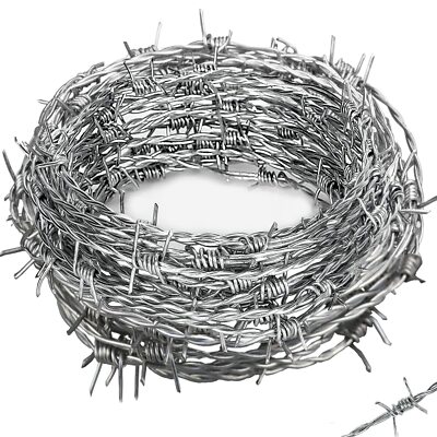 4 Point Barbed Wire, 18 Gauge Real Barb Wire Roll 40 Feet Barbwire for ...