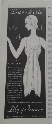 1931 women's Lily of France Duo-Sette girdle garters bra vintage ...