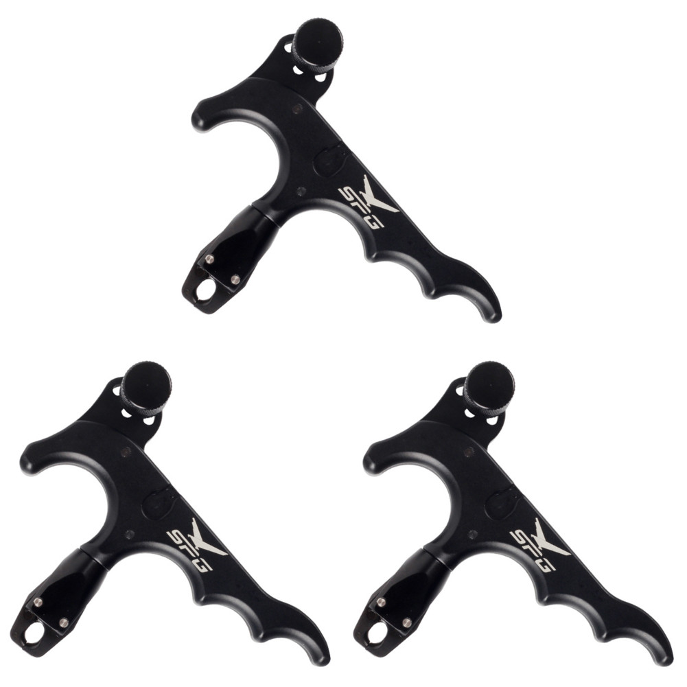 4 Finger Compound Bow Aid Releaser 360 Rotating Archery Thumb Trigger ...