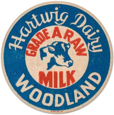 Vintage Retro Hartwig Dairy Milk Advertising Metal Sign Unique Wall ...