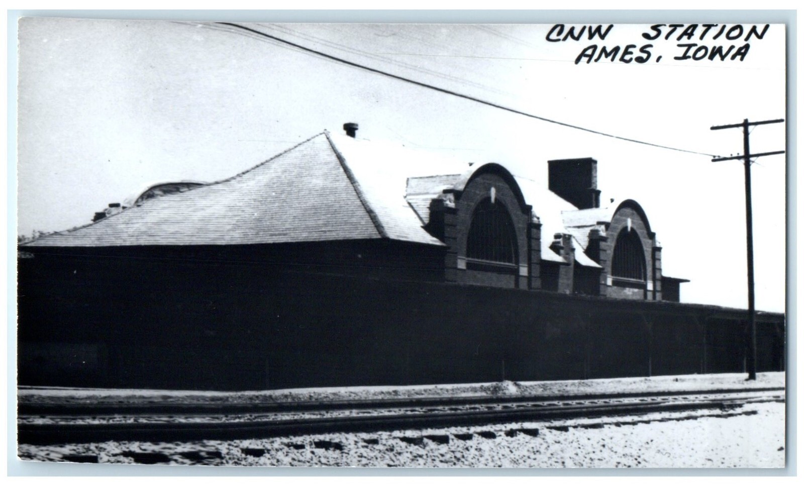 c1960's CNW Station Ames Iowa Railroad Train Depot Station RPPC Photo ...