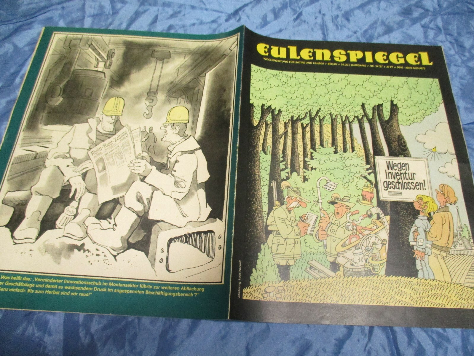 Eulenspiegel 1987 , Nr. 37 , DDR / Zeitschrift / Politik , Satire ...