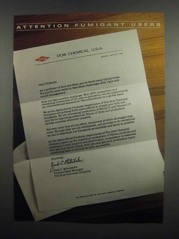 1984 Dow Chemical Telone II and Telone C-17 Ad | eBay