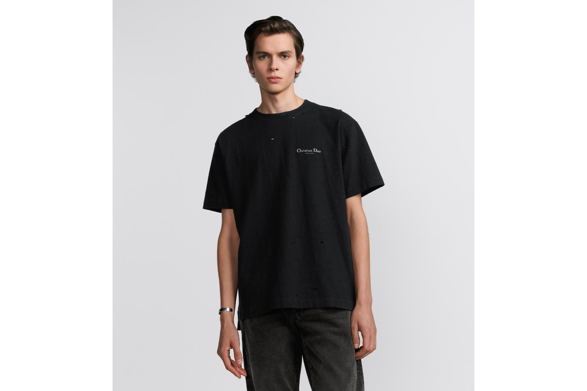 Christian Dior Couture TShirt Black Distressed Jersey Christian Dior Couture TShirt Black Distressed Jersey