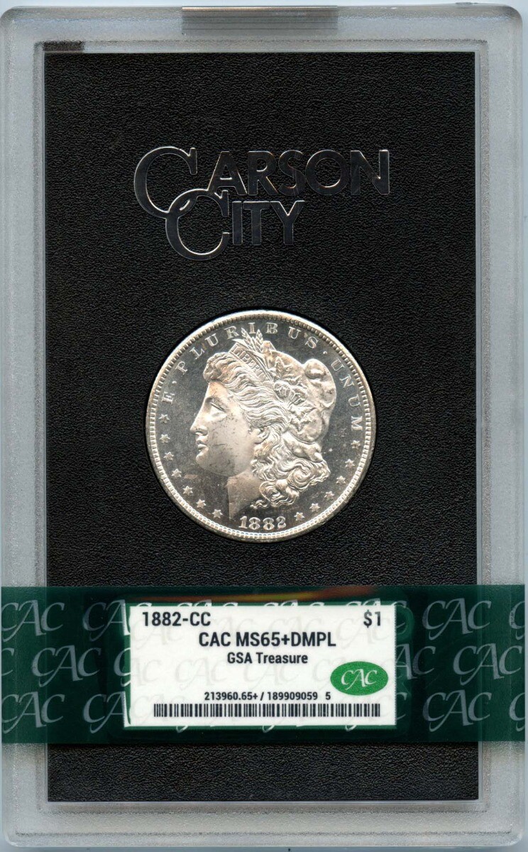 1882-CC $1 Morgan Dollar GSA Hoard CACG MS65+DMPL CAC | eBay