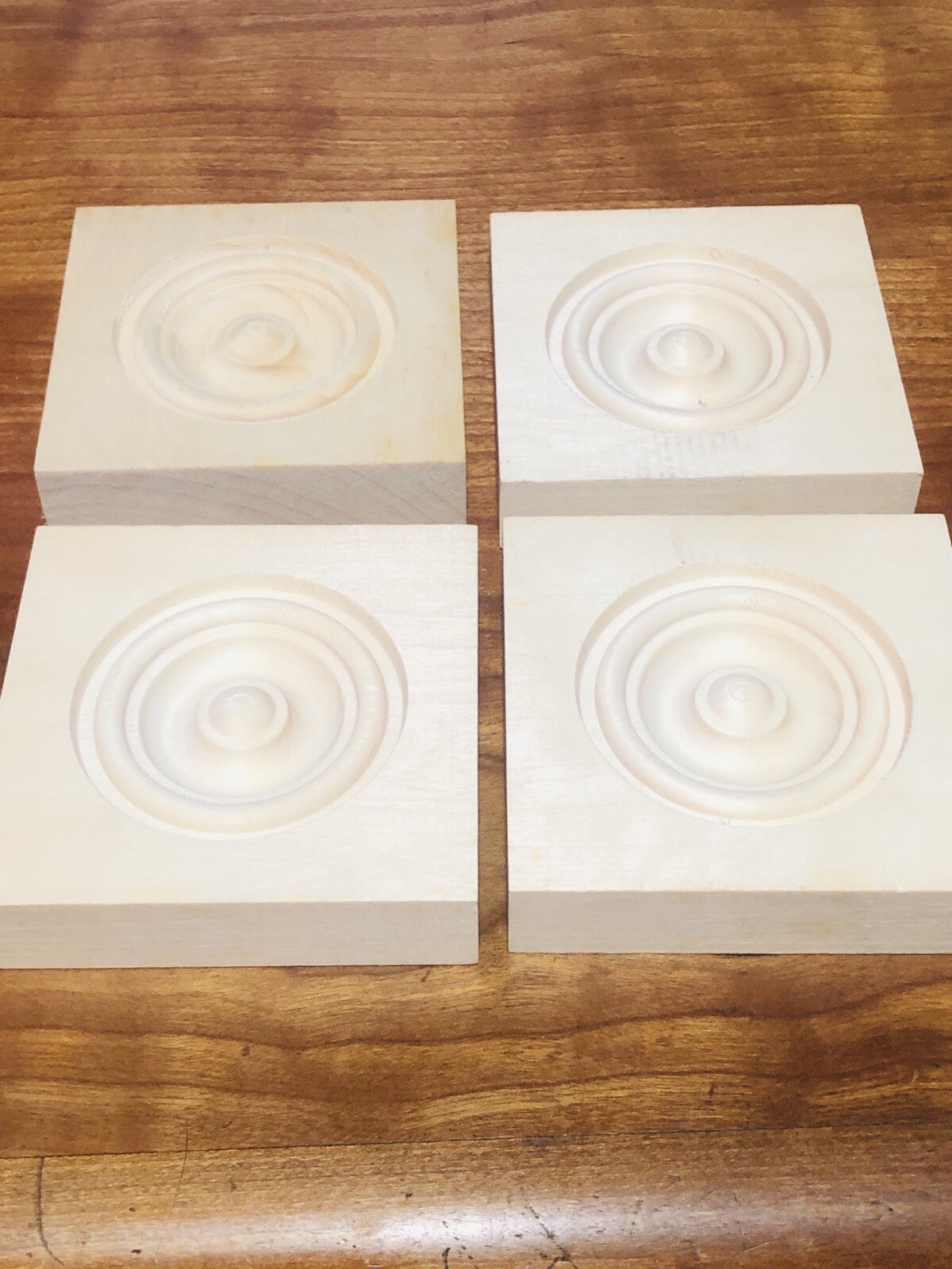 4 Wood Plinth Blocks 3 1/2 inch 13/16" thick. Poplar | eBay