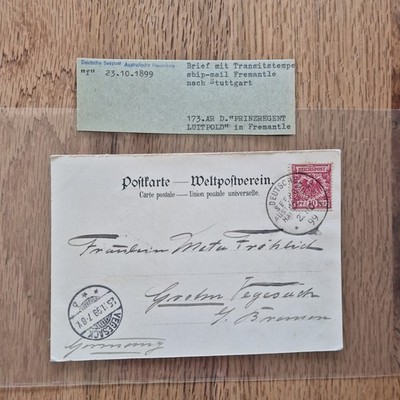 Deutsche Seepost Australische Hauptlinie 23.10.1899 Postkarte | eBay.de