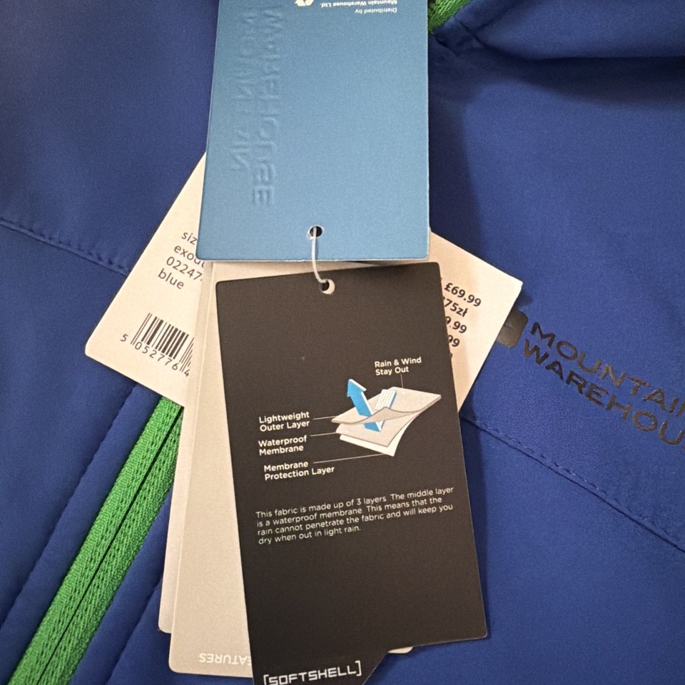 Men’s Bnwt Mountain Warehouse Weatherproof Soft Shell Coat Rrp £69.99 ...