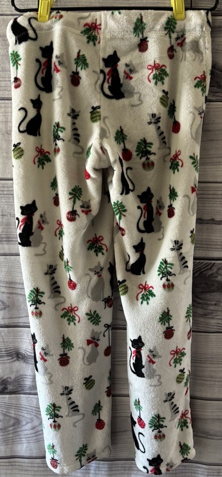 Christmas Cat Fuzzy Pajama Pants Used Woman’s Medium | eBay