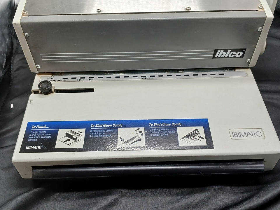 Ibico IBIMATIC Manual Heavy Duty Metal Punch and Comb Binding Machine ...